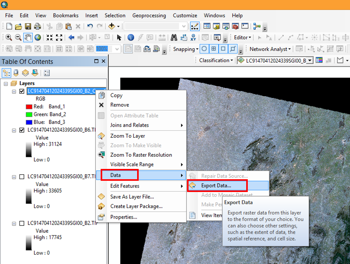 Layer Stacking or Band composite of Landsat Satellite data using ArcGIS - GISOutlook